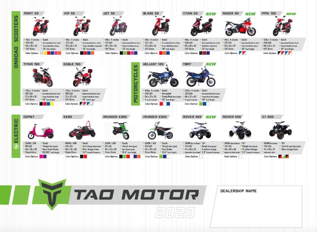 Sales Tools - Tao Motor